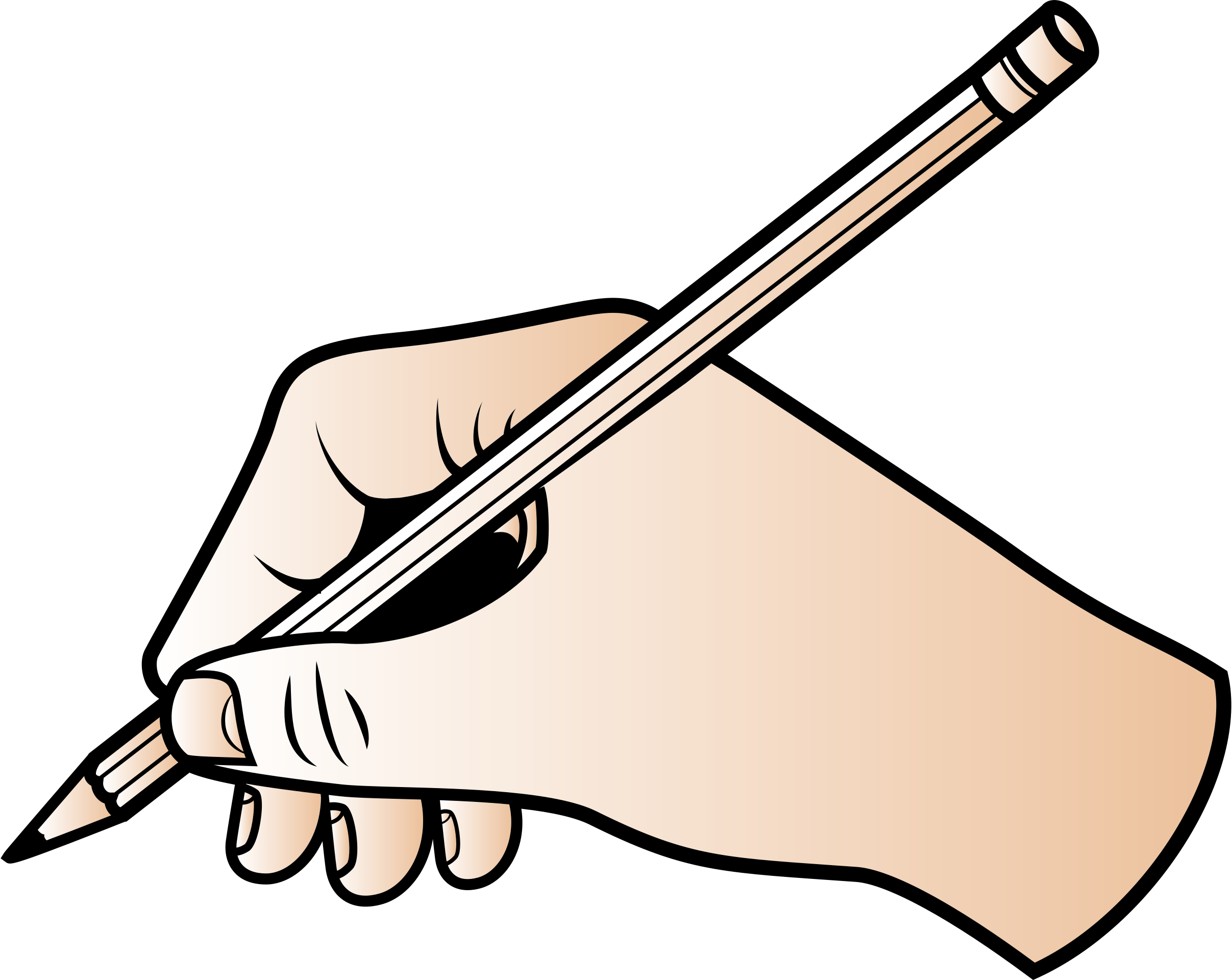Hand with pencil Free vector clipart images on creazilla