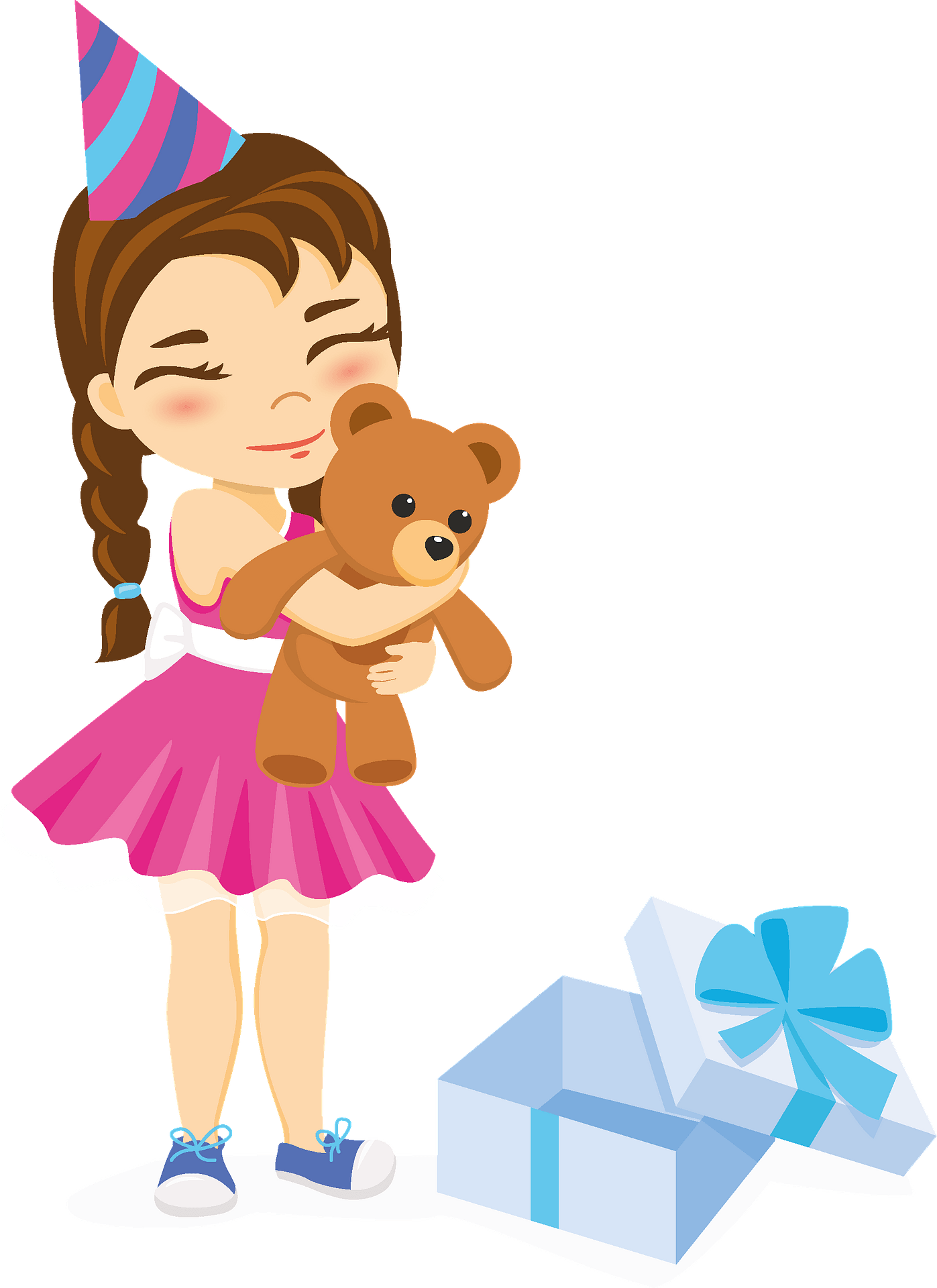 Girl hug teddy bear store