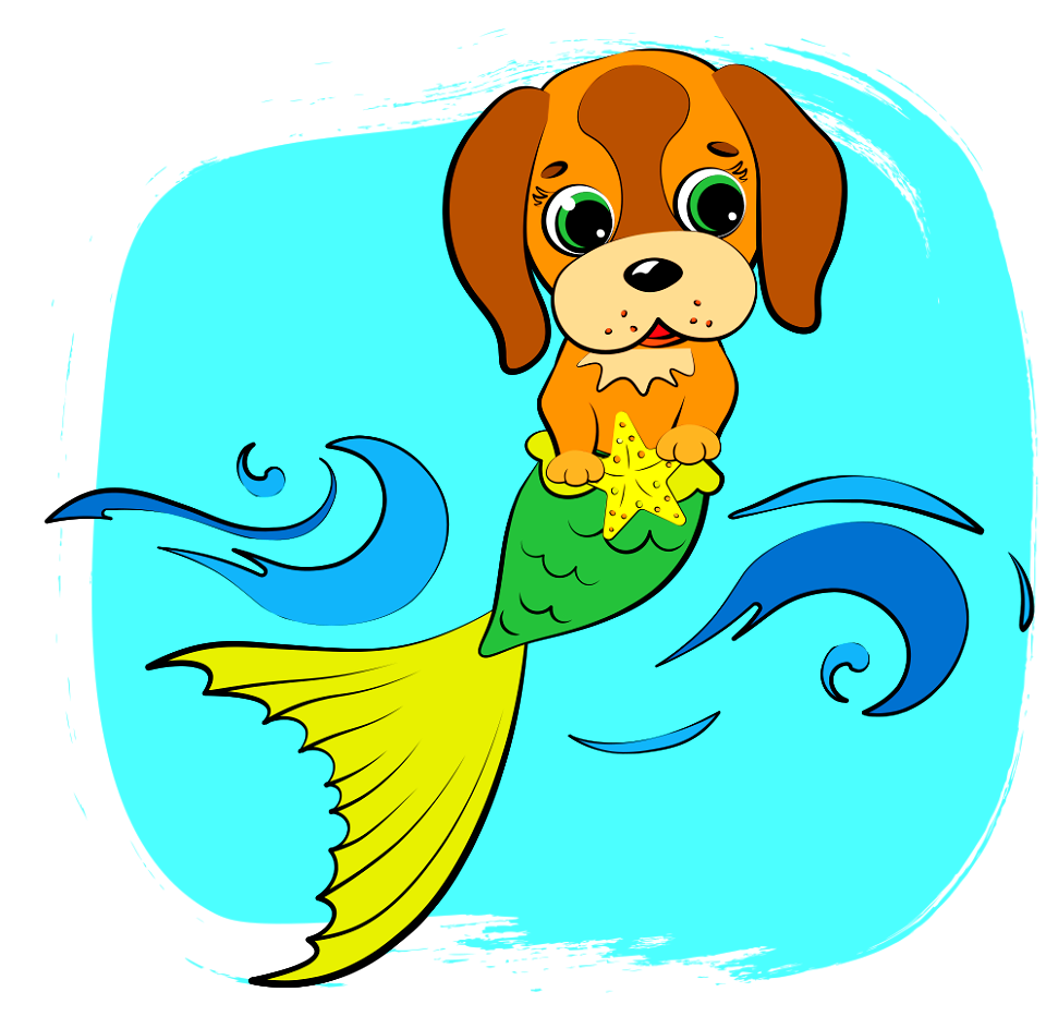 how to draw a mermaid puppy