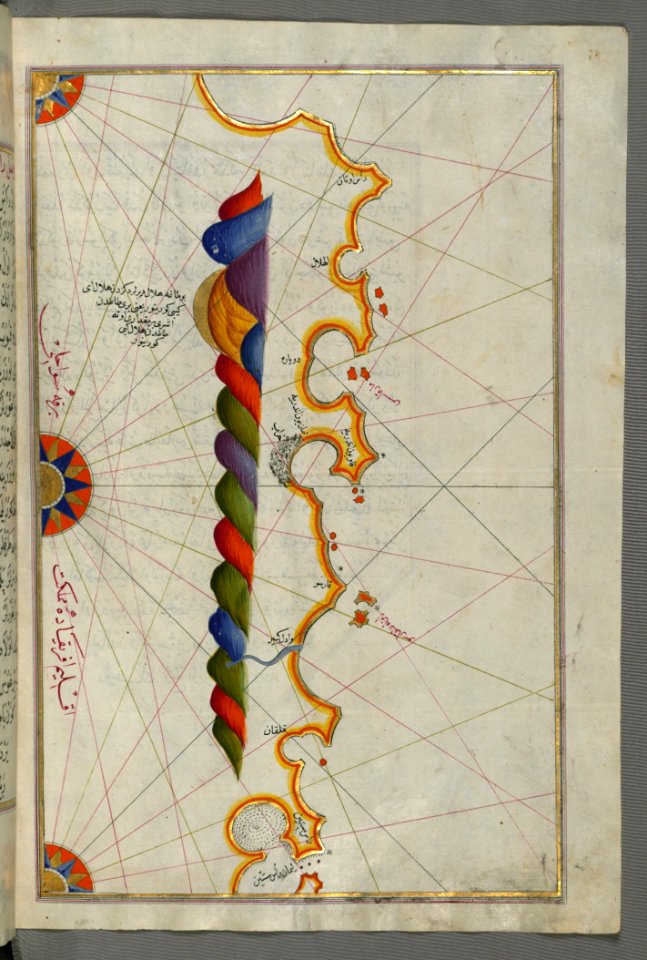 Illuminated Manuscript Map Of The Libyan Coast Towards To Egyptian ... Illuminated Manuscript Map Of The Libyan Coast Towards To Egyptian ...
