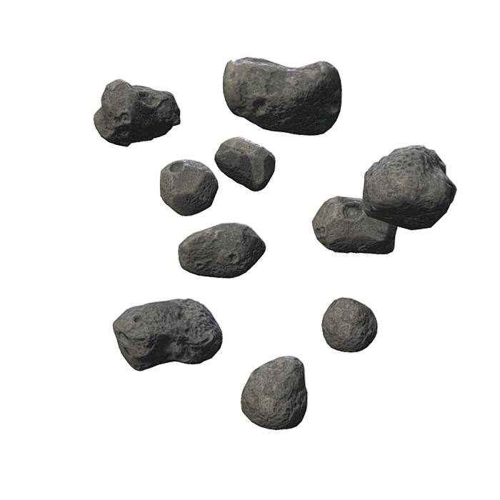 Asteroids - Free 3d model on creazilla.com