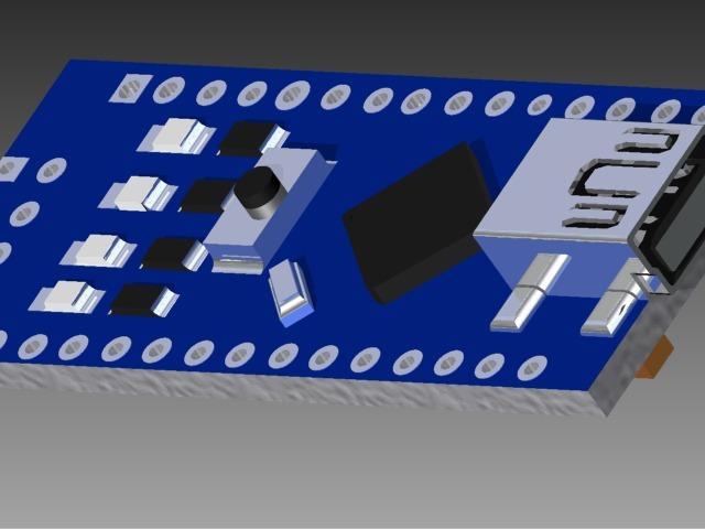 ATmega328P Nano V3 - Free 3d model on creazilla.com