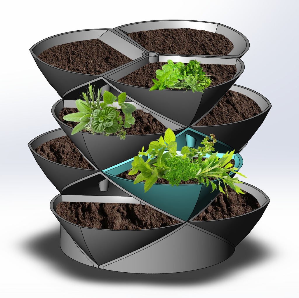 Stacking Planter Pods, a new concept in vertical, nesting herb and flower gardens - UPDATED to ...