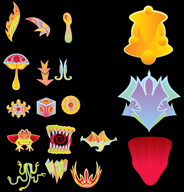 Psychedelic Elements - Free vector images on creazilla.com